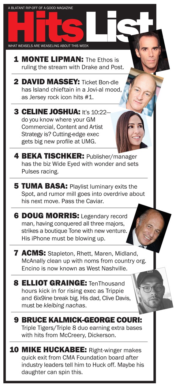 HITS LIST: THE SWEET SMELL OF SUCCESS